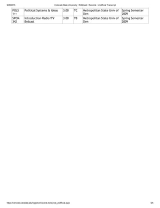 Colorado State University _ RAMweb _ Records _ Unofficial Transcript ...