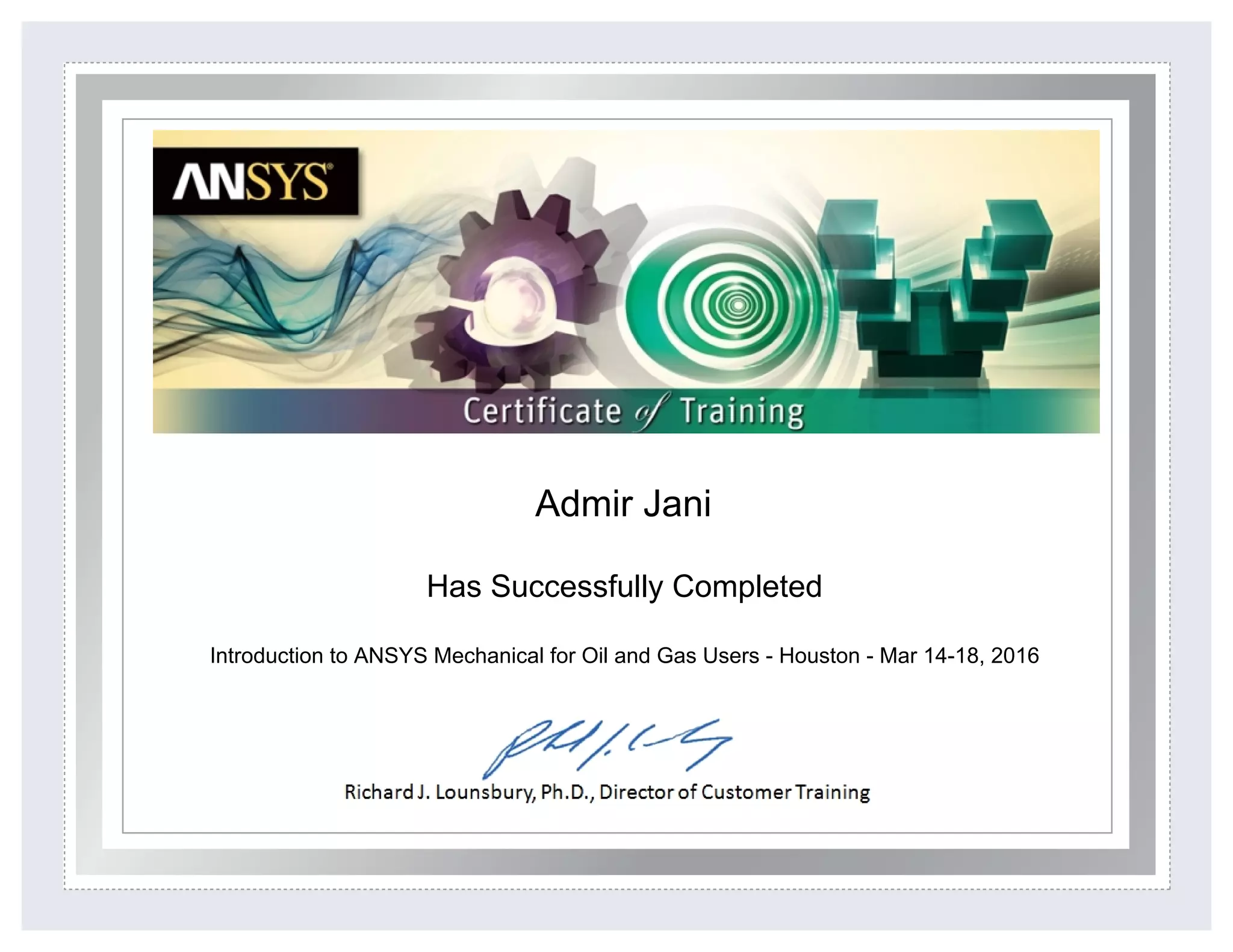 ANSYS_certificate | PDF