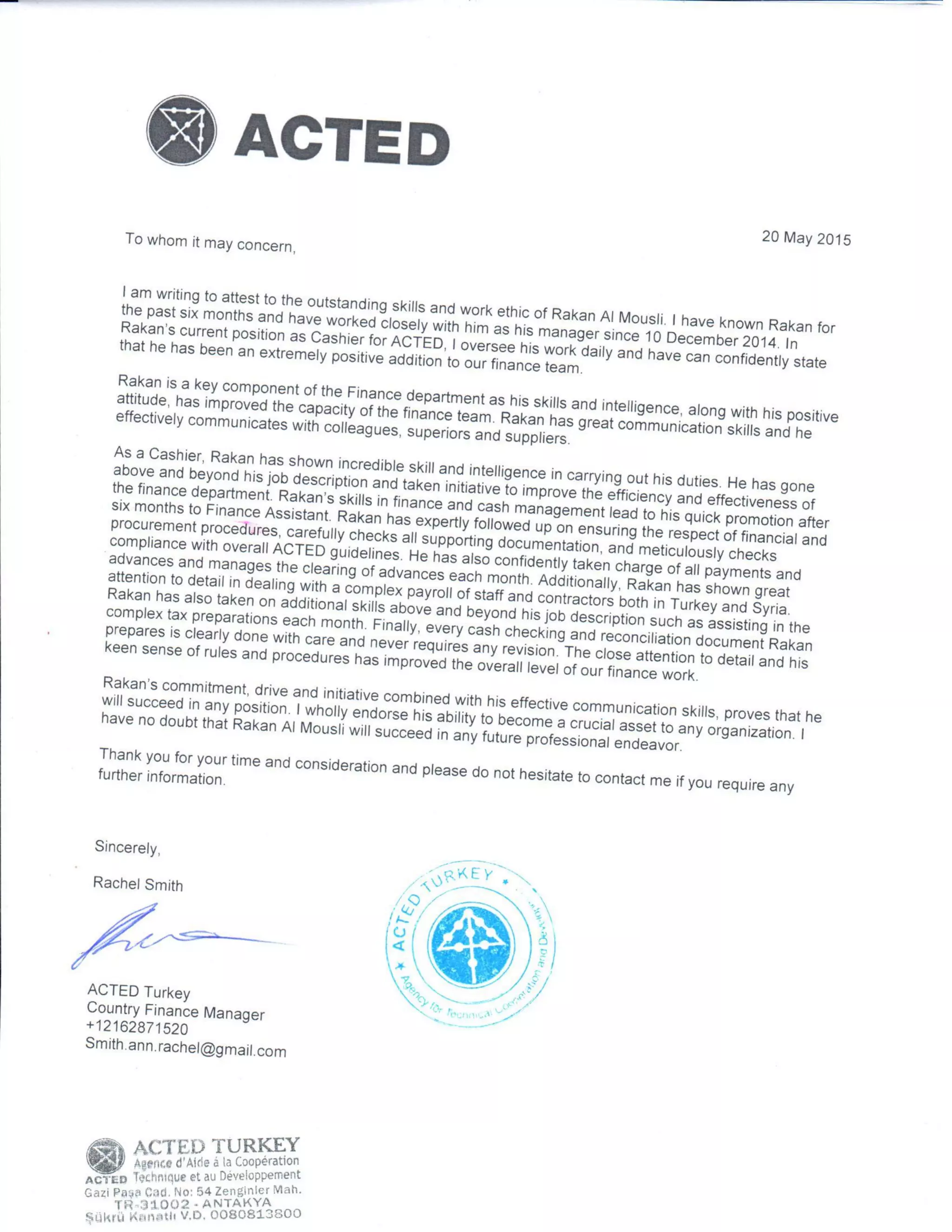 Recommendation Letter - Rachel | PDF