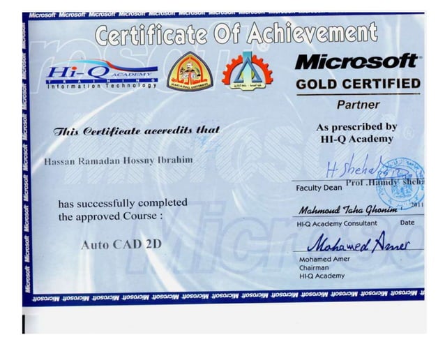AutoCAD Certificate | PDF