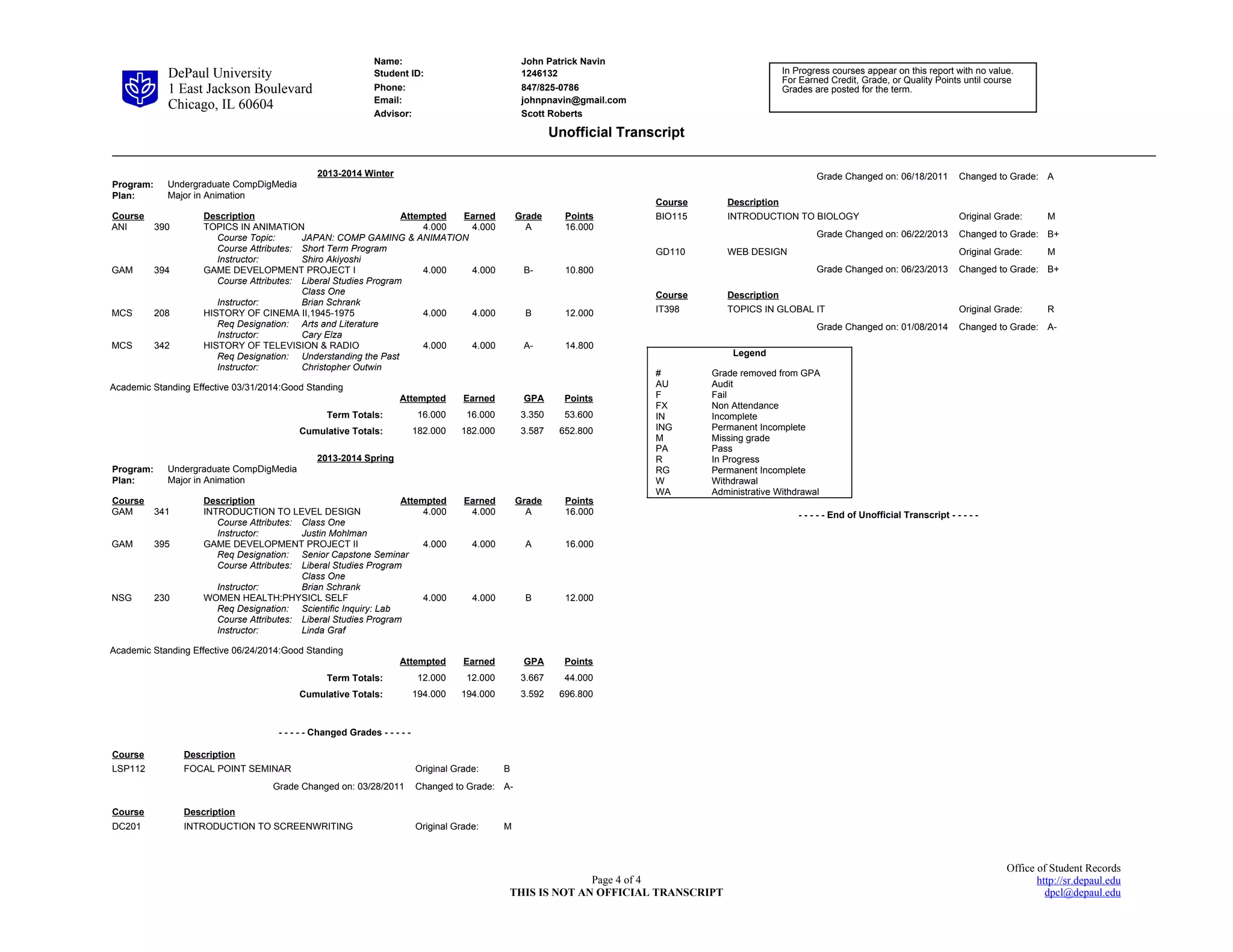 JP Navin Transcript | PDF | College Education | Education