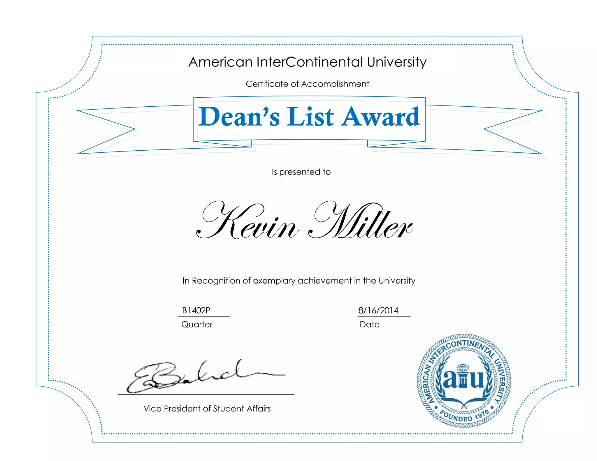 Dean's List Certificate (3) | PPT