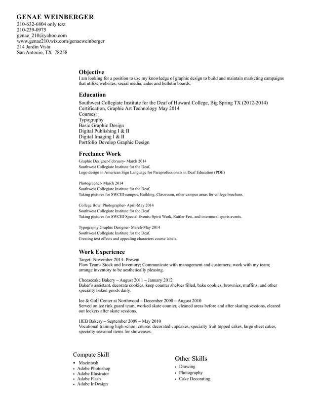 Genae's Resume 102014 | PDF