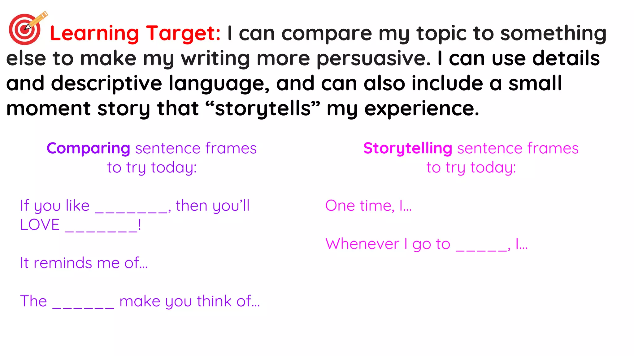 Sample Google Slide Writing Unit | PPT