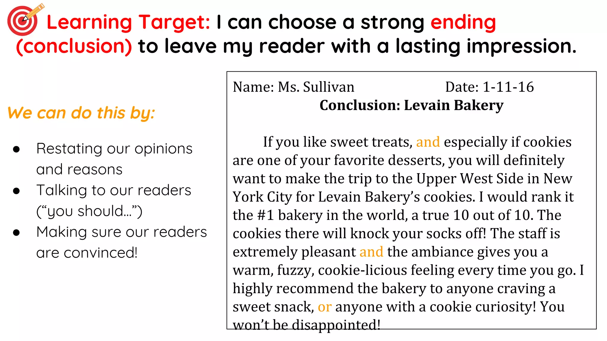 Sample Google Slide Writing Unit | PPT