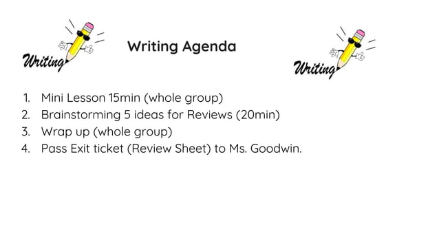 Sample Google Slide Writing Unit | PPT