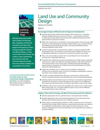 Sustainability Best Practices Framework 7.0 Version June 2013 FINAL | PDF