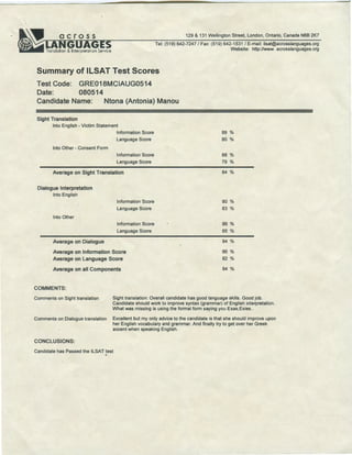 ILSAT and Scores Sep2014 | PPT