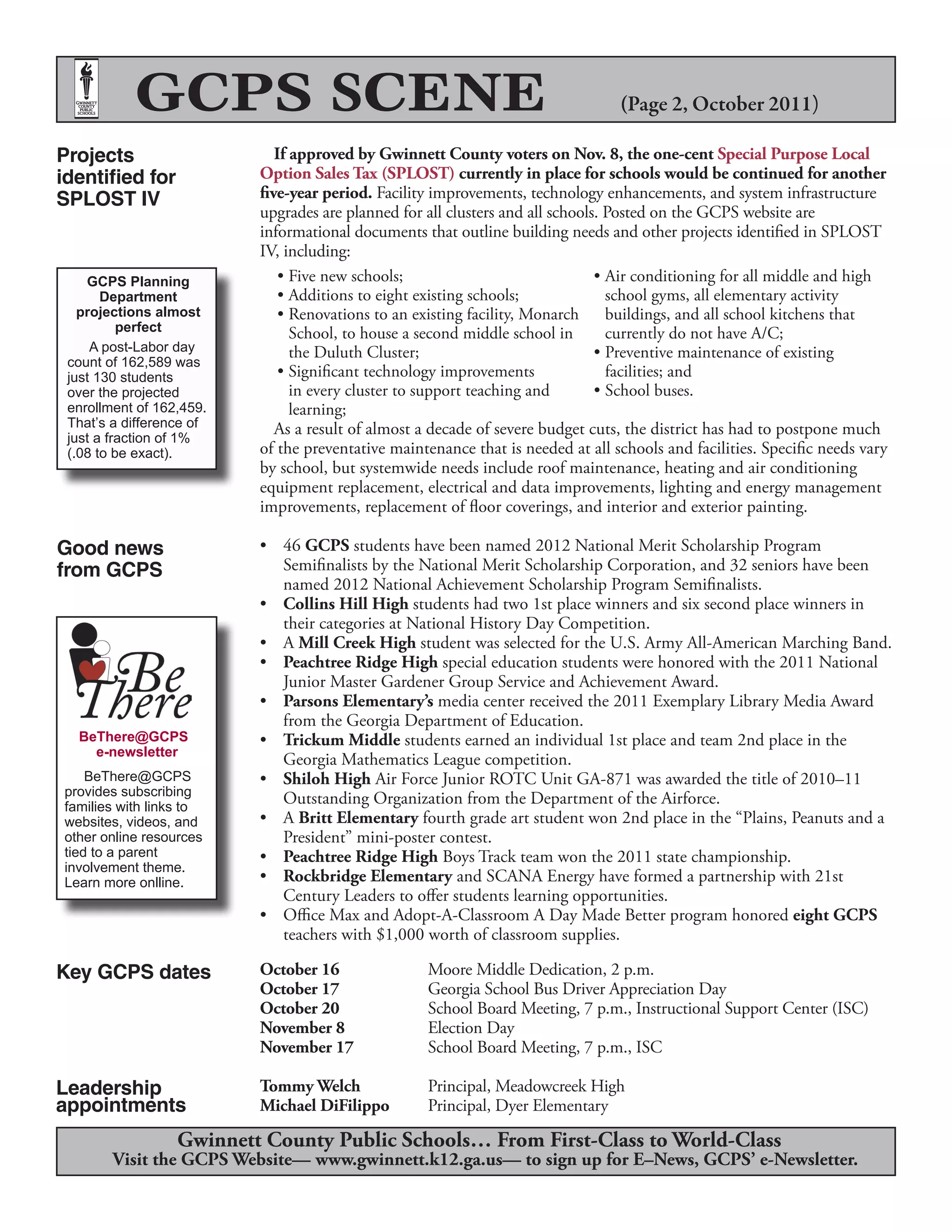 October2011- GCPS TOTY | PDF