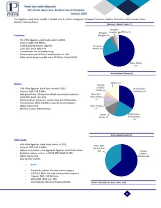 Edita Food Industries - Re-initiation of Coverage - August 2016 | PDF