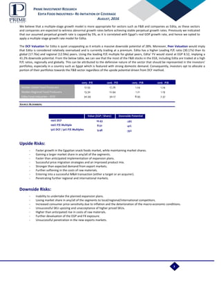 Edita Food Industries - Re-initiation of Coverage - August 2016 | PDF