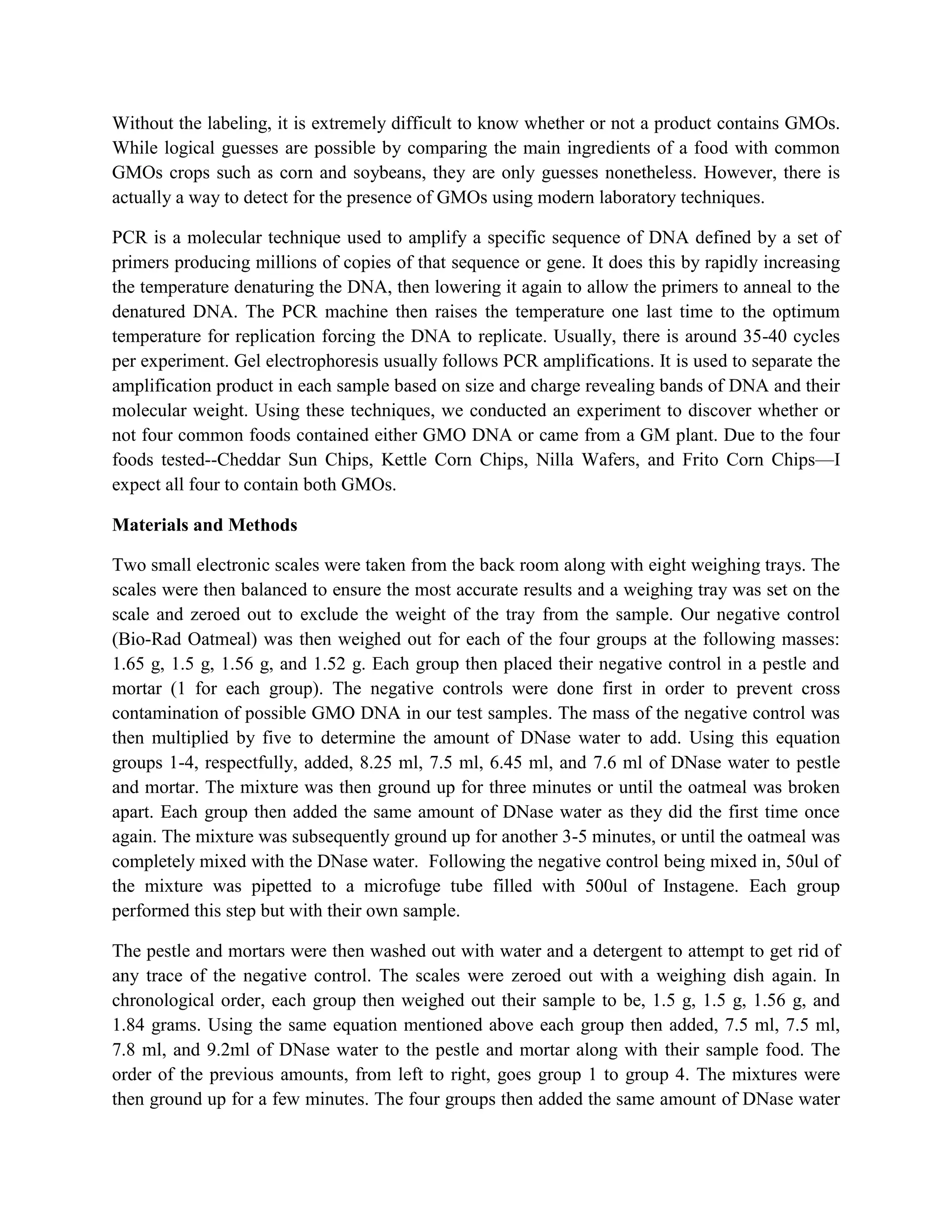 GMO Lab report | PDF