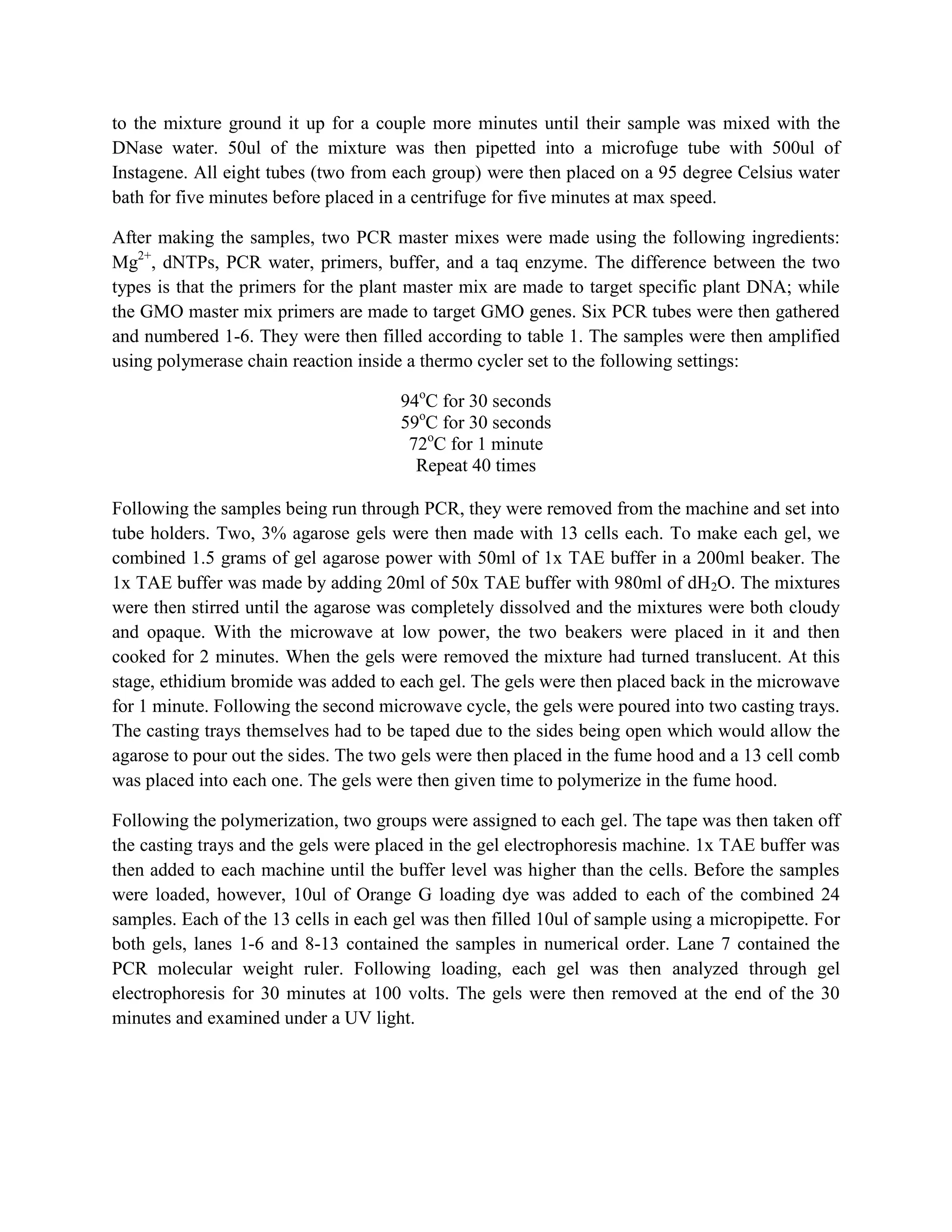 GMO Lab report | PDF