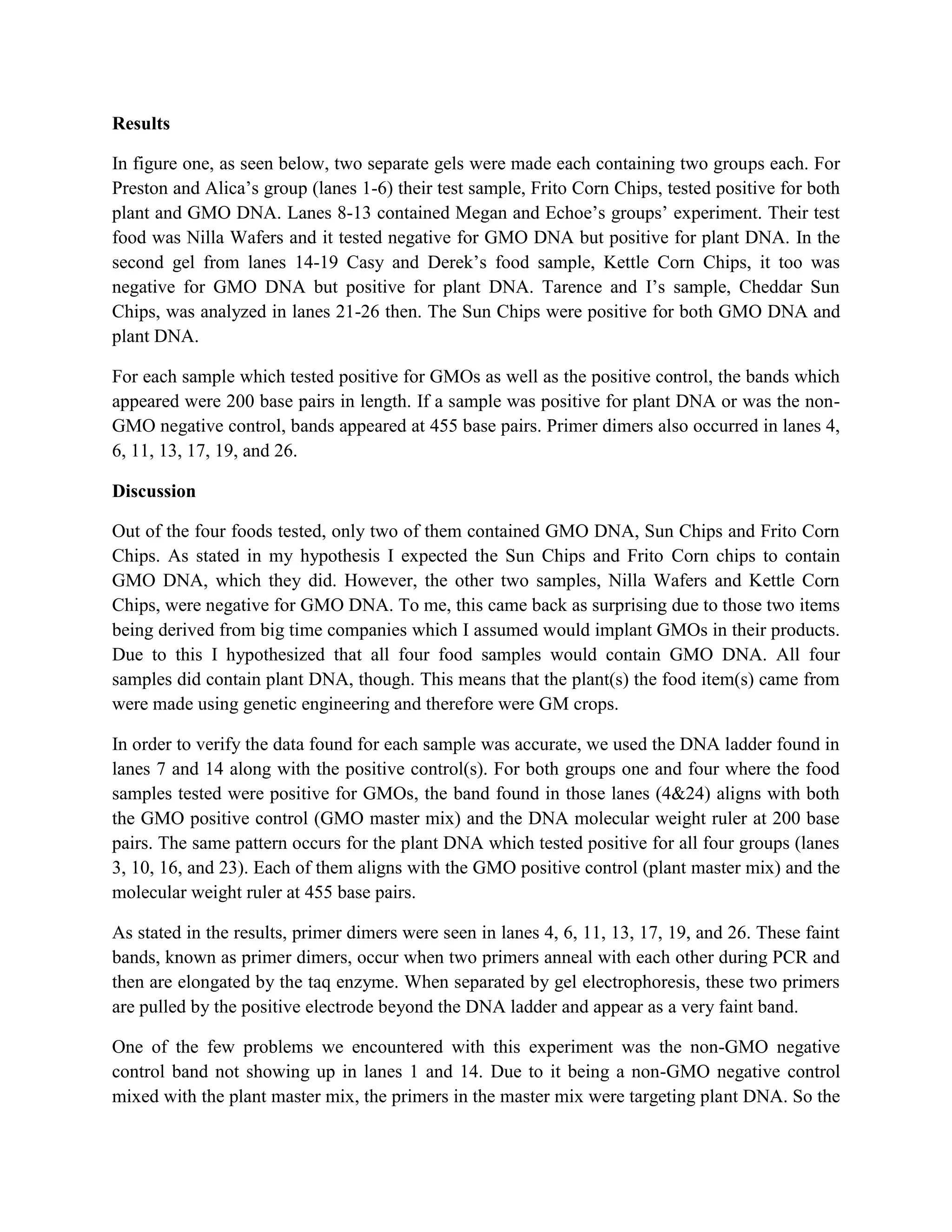 GMO Lab report | PDF