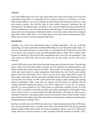 GMO Lab report | PDF