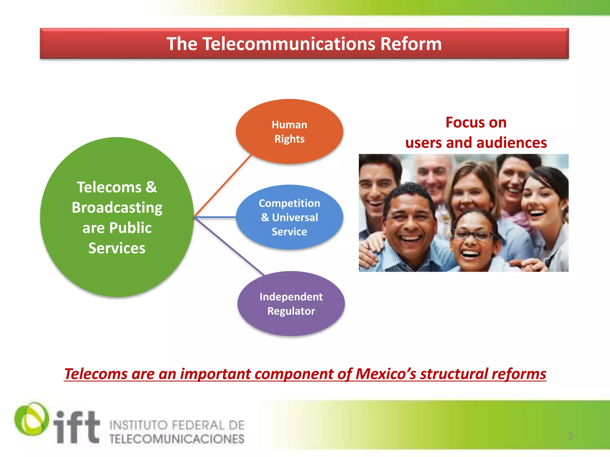 Paradigm shift of Telecomm in Mexico, IFT | PPT