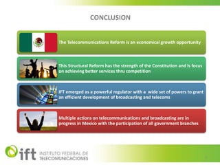 Paradigm shift of Telecomm in Mexico, IFT | PPT