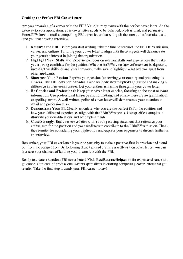 Fbi Cover Letter | PDF