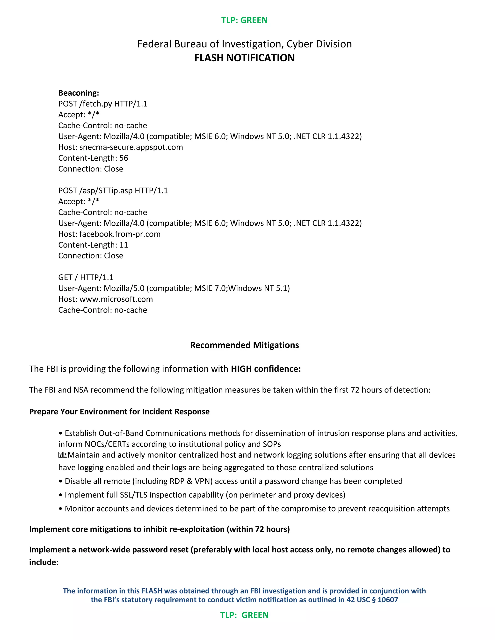 Fbi cyber division bulletin on tools reportedly used by opm hackers | PDF