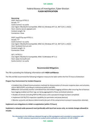 Fbi cyber division bulletin on tools reportedly used by opm hackers | PDF