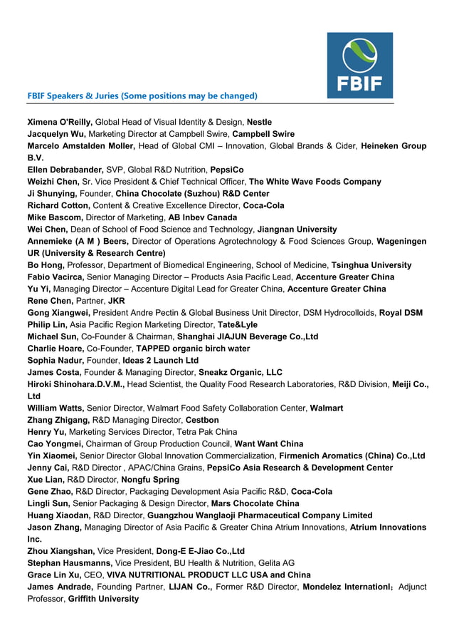 FBIF Speakers&Juries | PDF