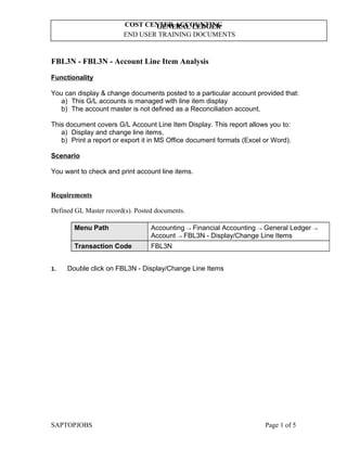 Fbl3 n account line item analysis | DOC