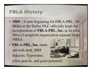 FBLA-PBL History: Celebrating 70 Years! | PDF
