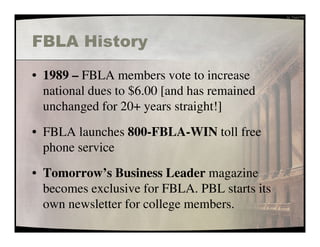 FBLA-PBL History: Celebrating 70 Years! | PDF