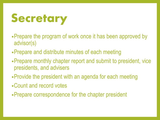 FBLA Officer Duties | PPTX