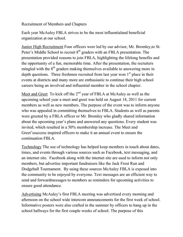 Fbla recruitment | DOCX