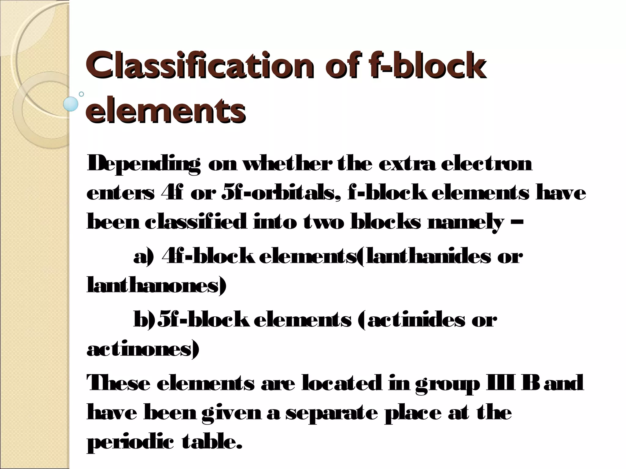 F block elements | PPT