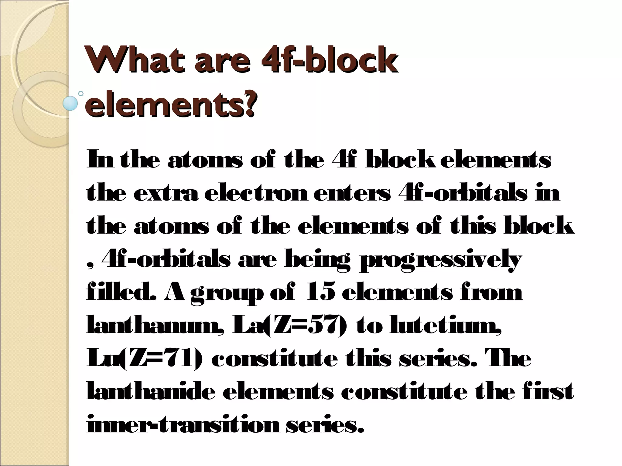 F block elements | PPT
