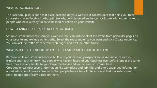 Facebook Marketing Strategies | PPTX