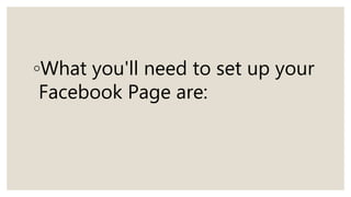 How to create a "Facebook Page" Tutorial | PPTX