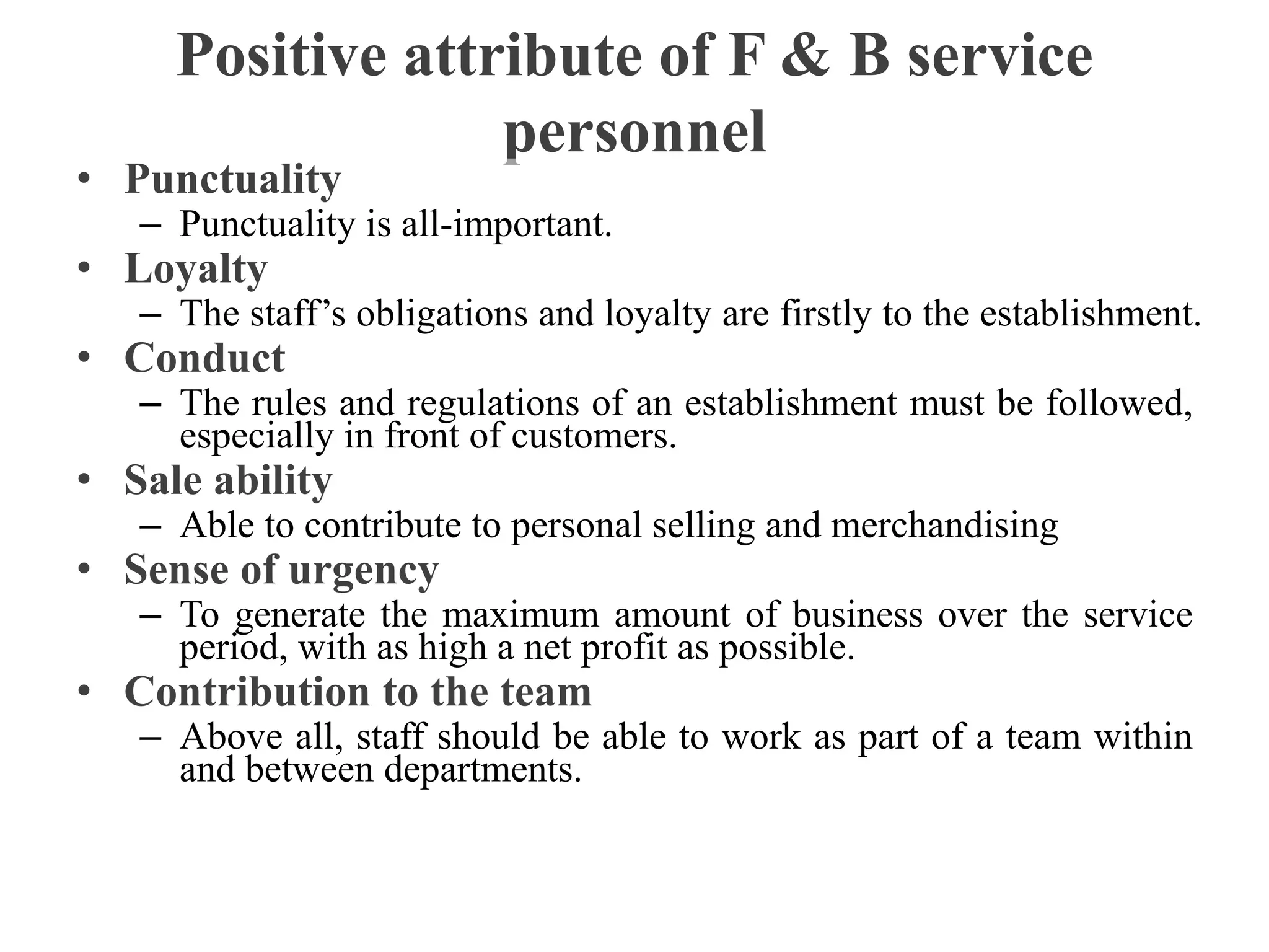 HOSPITALITY FOOD & BEVERAGE SERVICE | PPTX