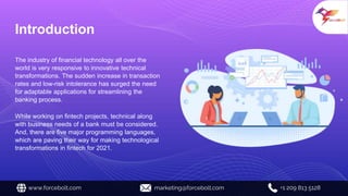 Top 5 programming languages for fintech | PPTX