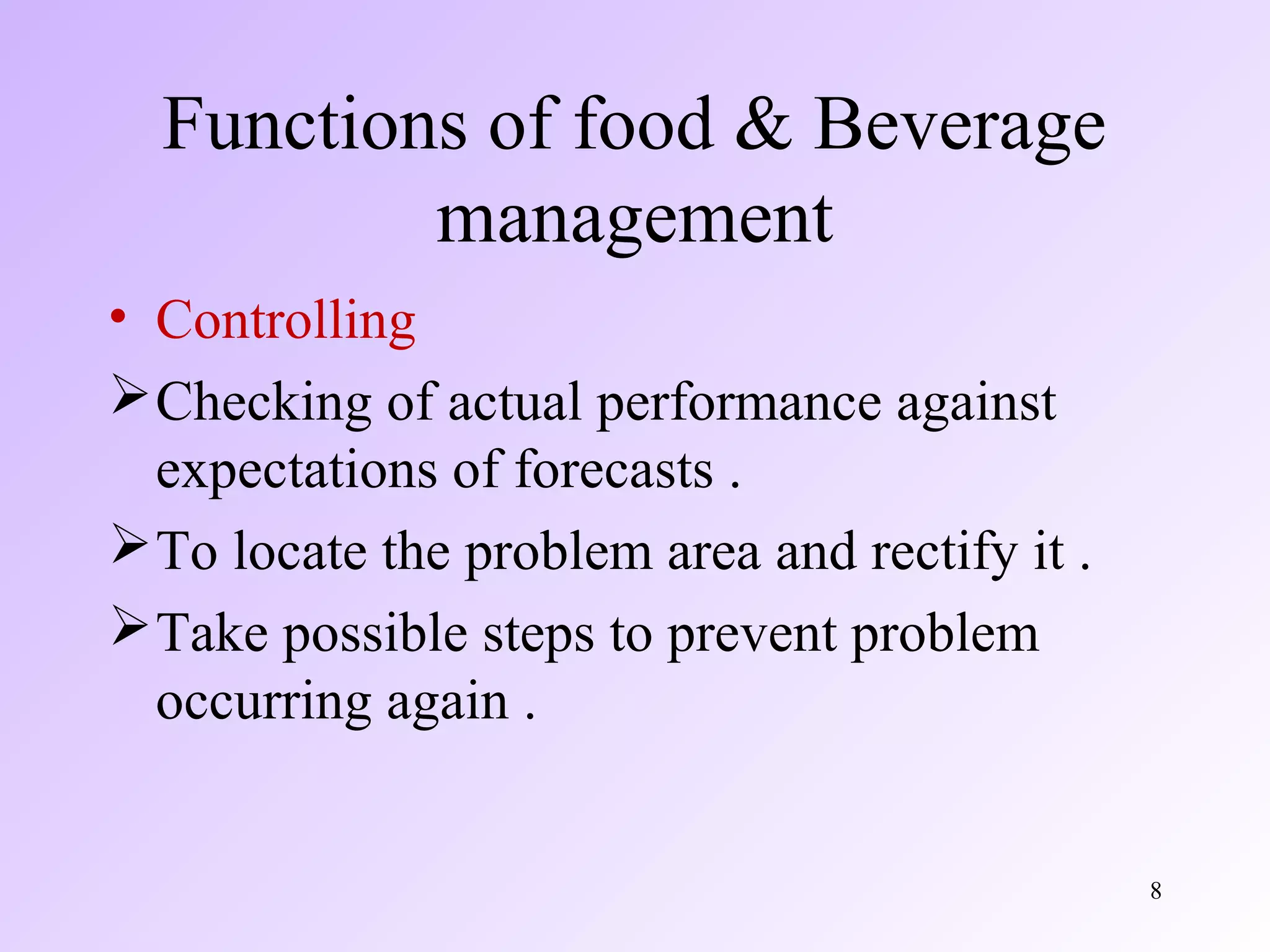Food & Beverage Management | PPT