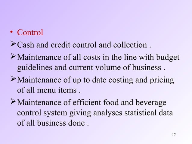 Food & Beverage Management | PPT