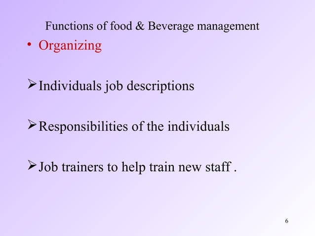Food & Beverage Management | PPT