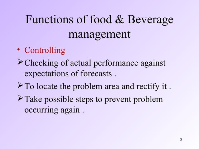 Food & Beverage Management | PPT