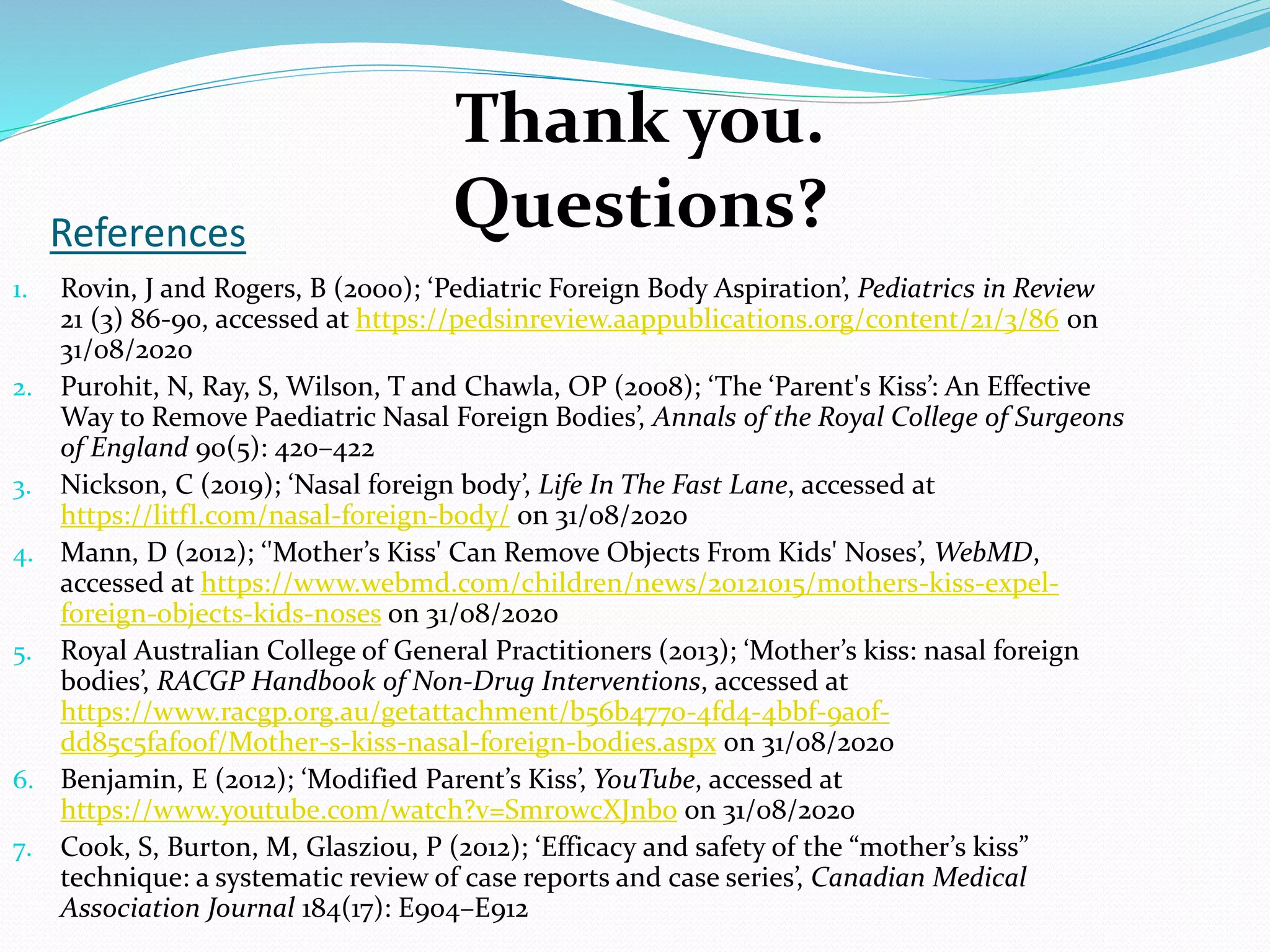 Paediatric Foreign Body Aspiration | PPTX