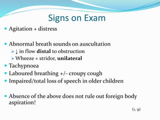 Paediatric Foreign Body Aspiration | PPTX