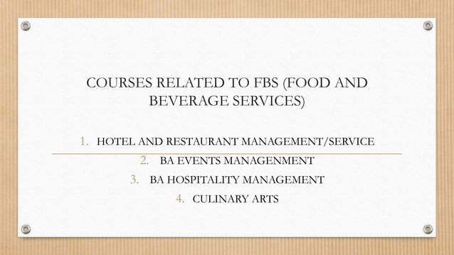 FBS (food and beverage servisec) grade 11.pptx | Food Industry | Industries