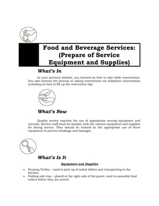 FBS-week-2 Prepare of Service Equipment and Supplies.docx