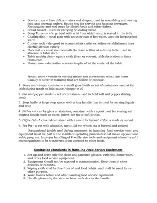 FBS-week-2 Prepare of Service Equipment and Supplies.docx