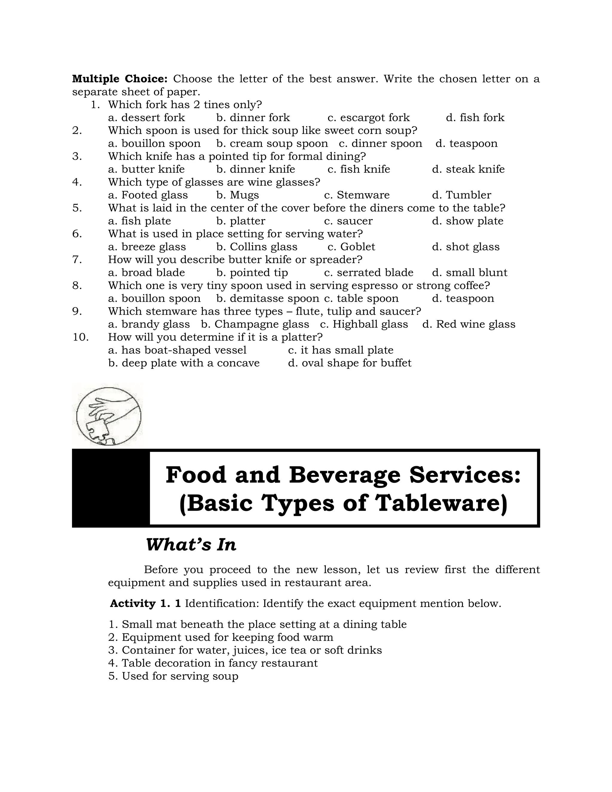 FBS-week-3 Basic Types of Tableware.docx
