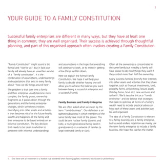 Family Business Solutions Your Guide to a Family Constitution | PDF