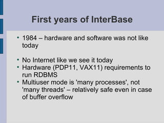 Firebird Security (in English): The Past and The Future | PPT