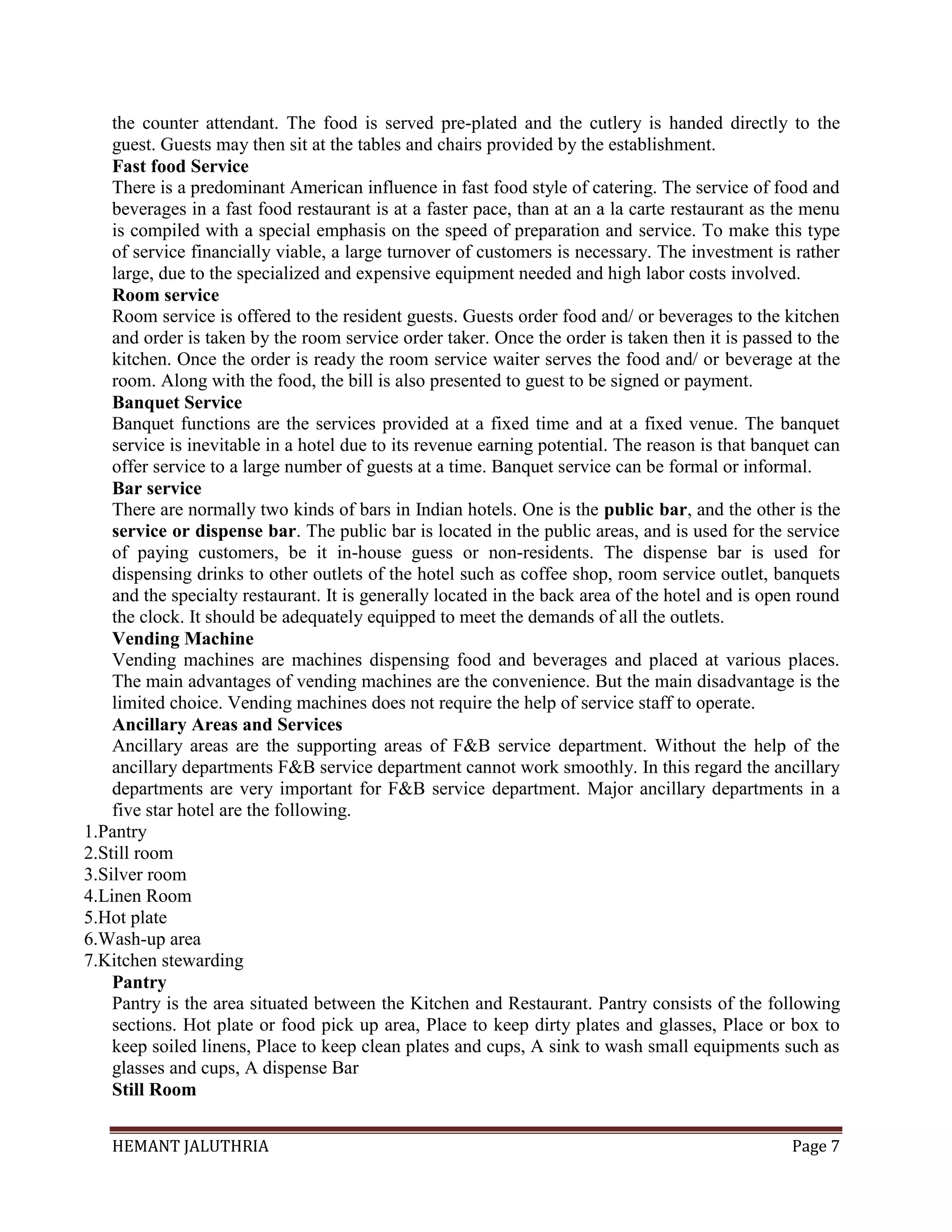 F&b service basicterminology | PDF