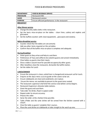 F b service_sop | DOCX